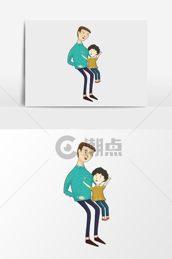 卡通手绘爸爸儿子坐着通用背景1024*1540图片素材免费下载-编号1084720-潮点视频