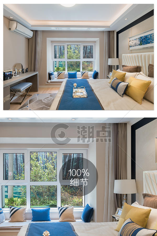 简约大气的地产样板间卧室摄影图摄影图1024*1540图片素材免费下载-编号1231961-潮点视频