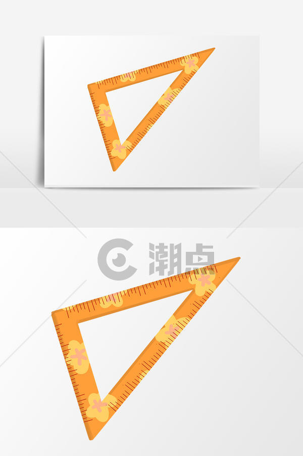 手绘卡通小清新黄色三角尺儿童教育小元素设计元素1024*1540图片素材免费下载-编号1233244-潮点视频