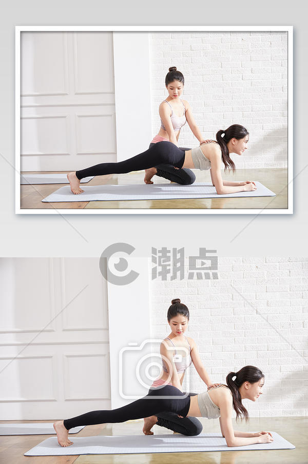 瑜伽健身普拉提女性瑜伽核心练习双人图片摄影图1024*1540图片素材免费下载-编号1304603-潮点视频