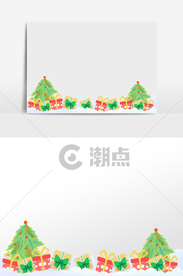圣诞节圣诞树礼物底边设计元素1024*1540图片素材免费下载-编号1357775-潮点视频