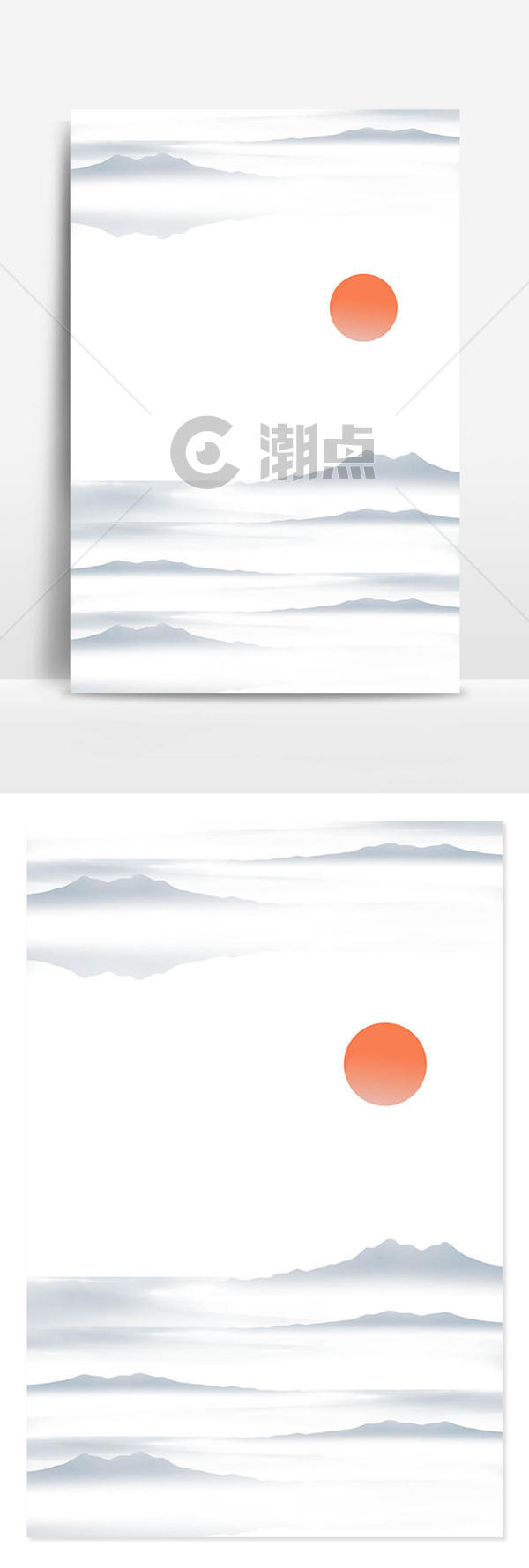 白色中国风山水节日背景通用背景1024*3037图片素材免费下载-编号1361411-潮点视频