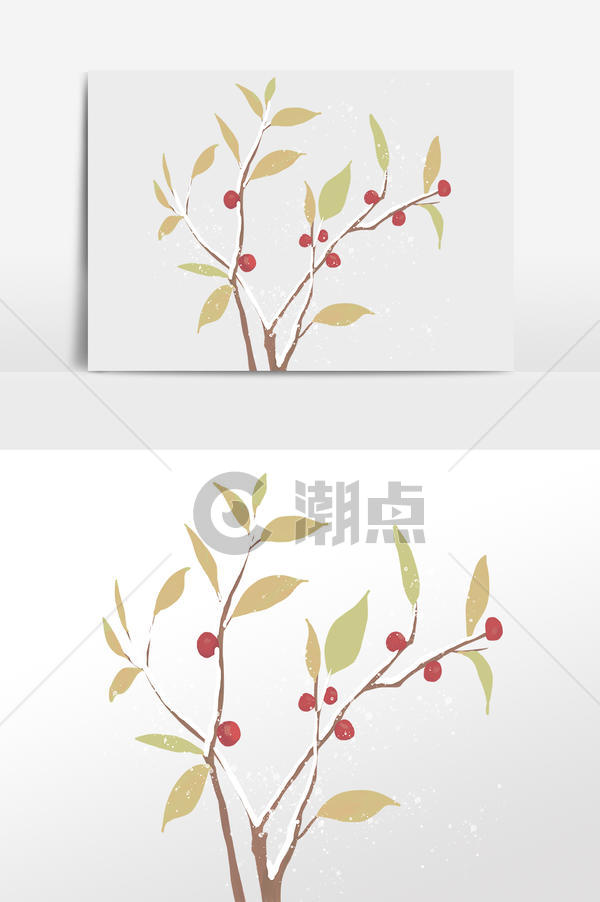 冬天冬季大雪节气花枝设计元素1024*1540图片素材免费下载-编号1369711-潮点视频