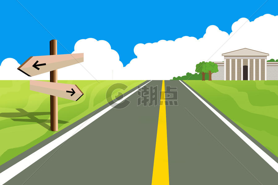 公路两旁的景色背景插画原画3000*2000图片素材免费下载-编号1797-潮点视频