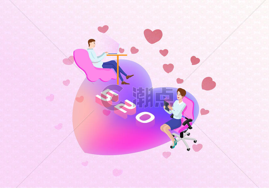 520情侣爱心插画原画428*300图片素材免费下载-编号47241-潮点视频