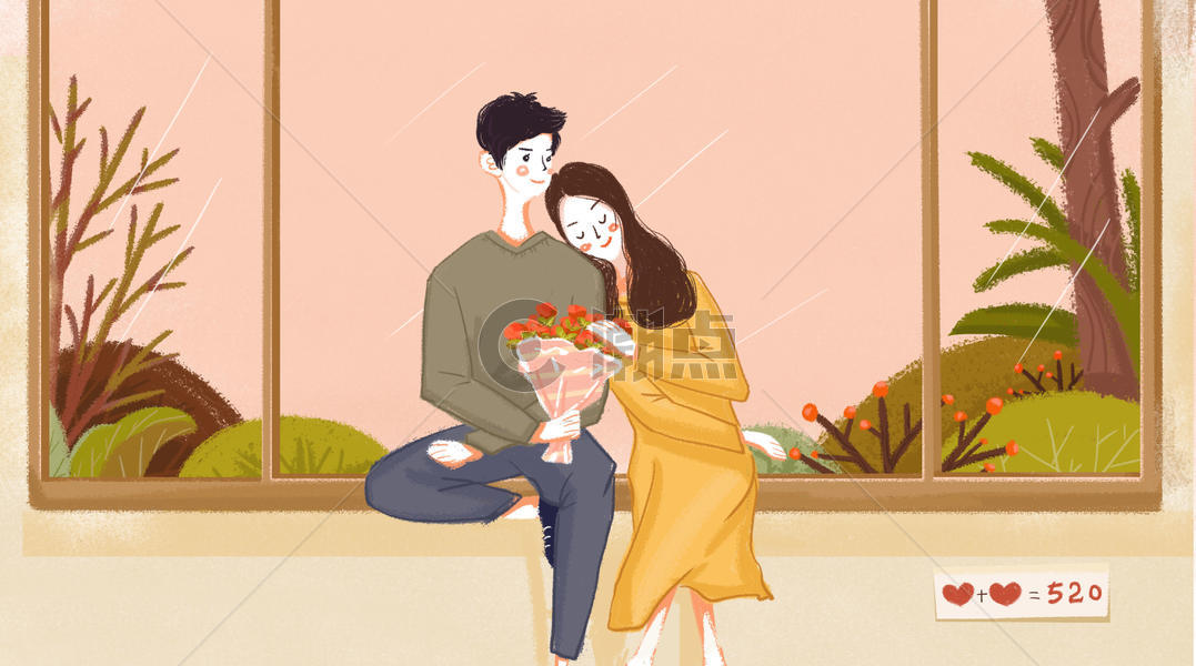 情人节520插画原画3840*2140图片素材免费下载-编号47903-潮点视频