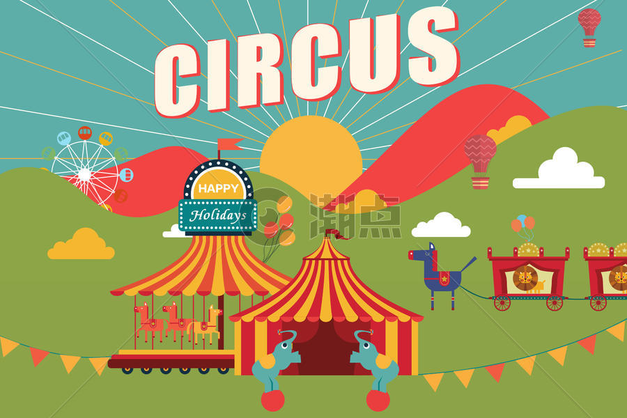 假期马戏团插画原画3000*2000图片素材免费下载-编号53694-潮点视频