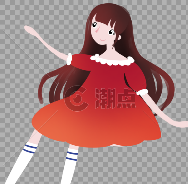 卡通女孩设计元素1242*1212图片素材免费下载-编号132028-潮点视频