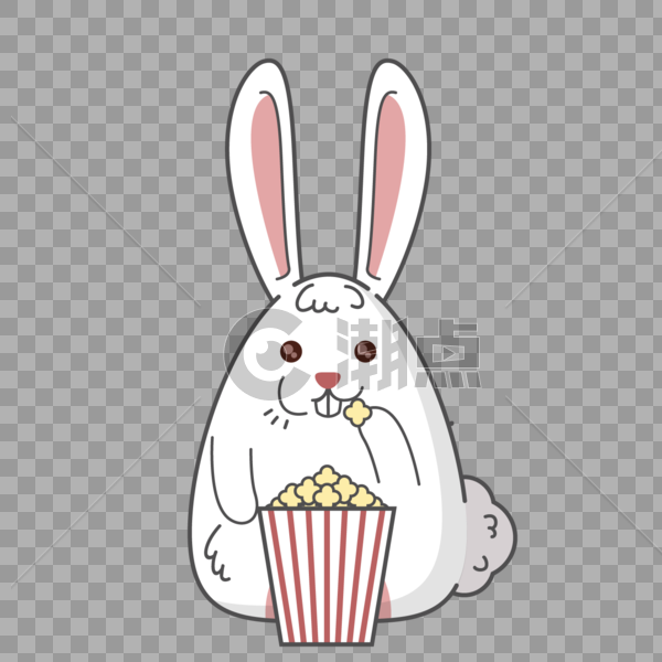 可爱小兔吃爆米花设计元素1389*1389图片素材免费下载-编号248909-潮点视频