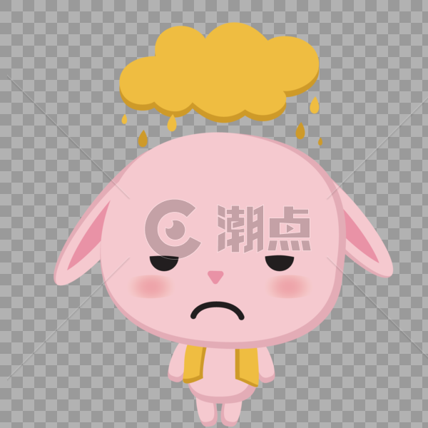 伤心沮丧的小兔子设计元素1389*1389图片素材免费下载-编号253226-潮点视频