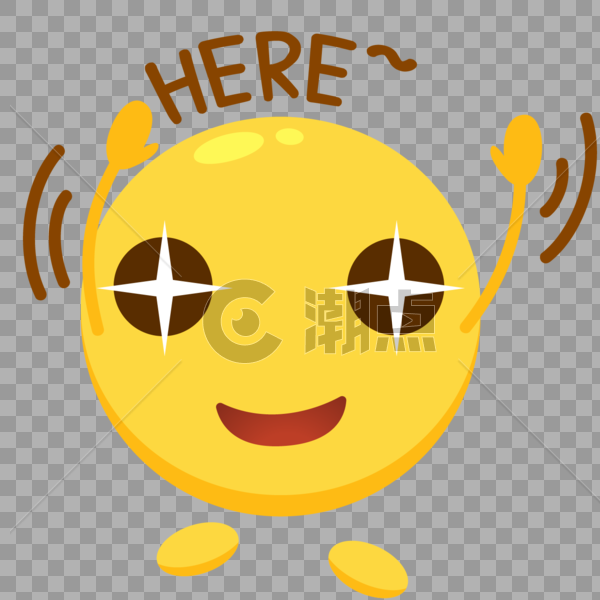 跳跃呼喊的黄点点设计元素1389*1389图片素材免费下载-编号264964-潮点视频