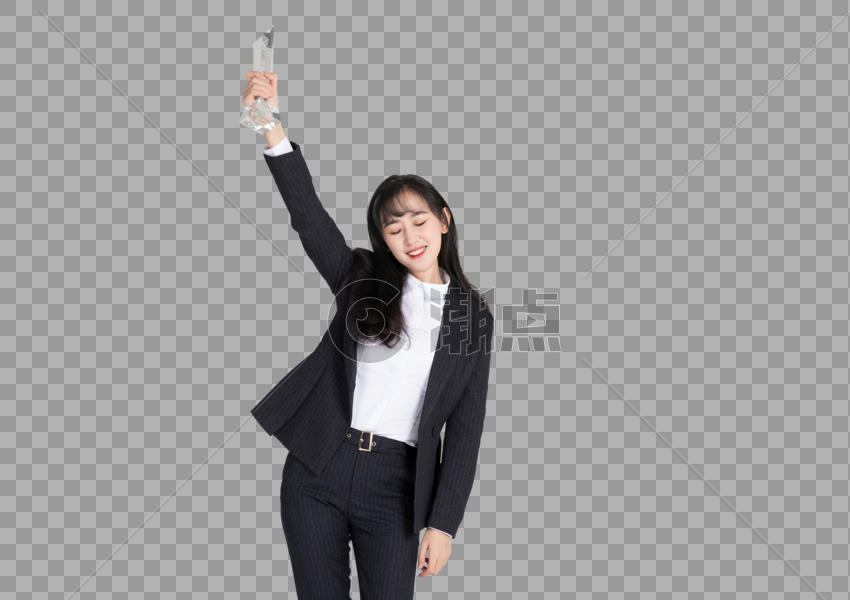 商务美女手握奖杯设计元素2320*1637图片素材免费下载-编号304757-潮点视频