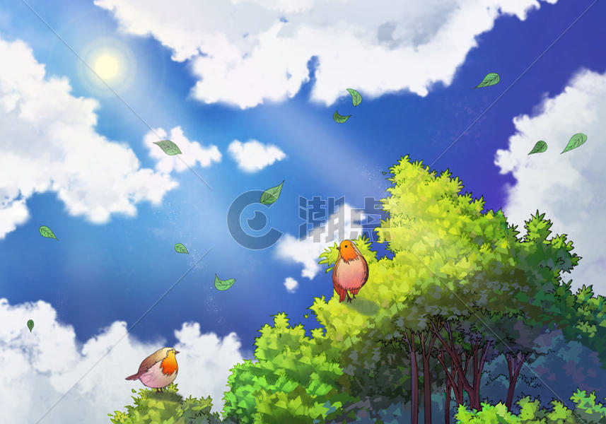 春天插画原画1389*972图片素材免费下载-编号339255-潮点视频