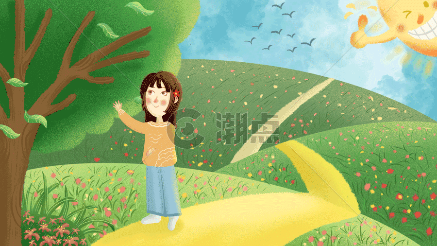春天你好美丽春天插画gifGIF动图900*506图片素材免费下载-编号339932-潮点视频