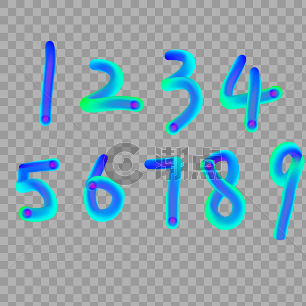 渐变数字设计元素2000*2000图片素材免费下载-编号344658-潮点视频