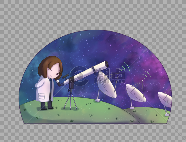 观测星空设计元素1700*1300图片素材免费下载-编号377121-潮点视频