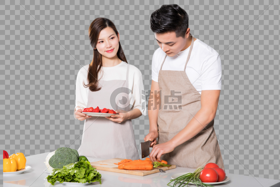 青年情侣居家做饭设计元素4134*2756图片素材免费下载-编号392620-潮点视频