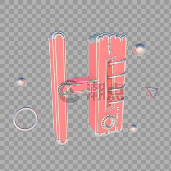 创意银粉色立体插图设计元素2000*2000图片素材免费下载-编号396351-潮点视频