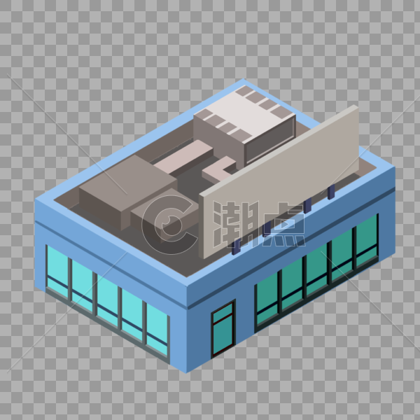 2.5D手绘蓝色商店设计元素2048*2048图片素材免费下载-编号448413-潮点视频