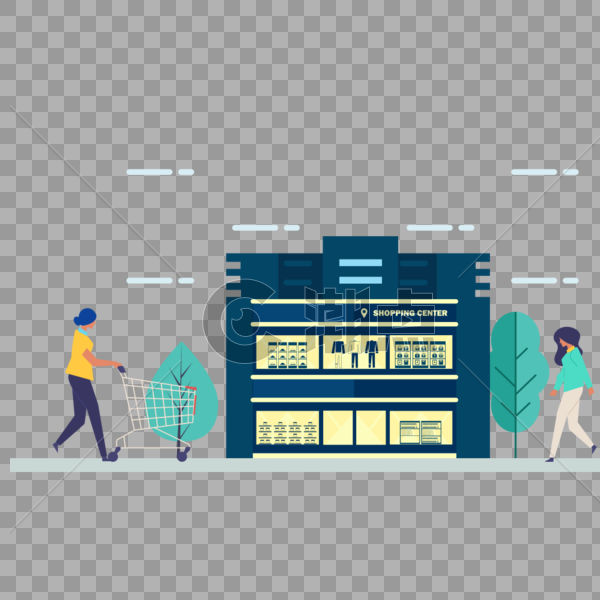 购物中心购物图标免抠矢量插画素材设计元素1000*1000图片素材免费下载-编号560504-潮点视频