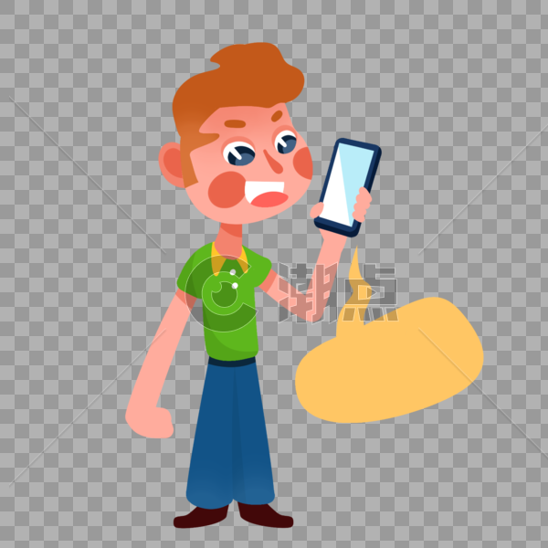 看手机人物设计元素2000*2000图片素材免费下载-编号595935-潮点视频