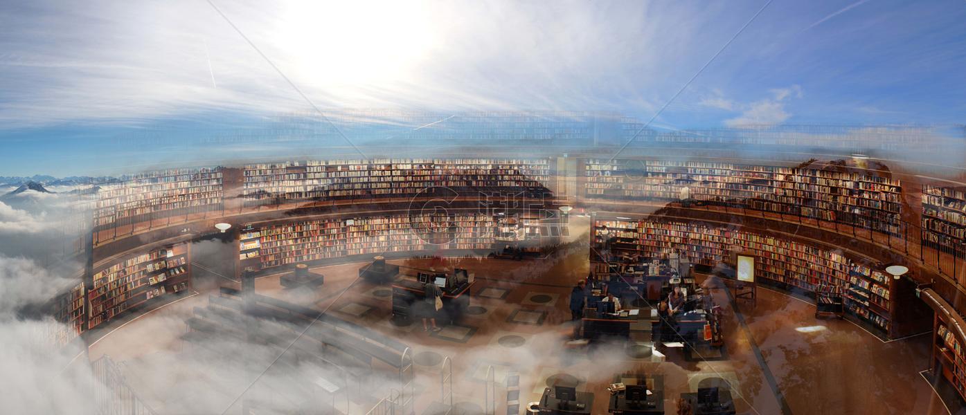 天空图书馆通用背景8041*3458图片素材免费下载-编号668969-潮点视频